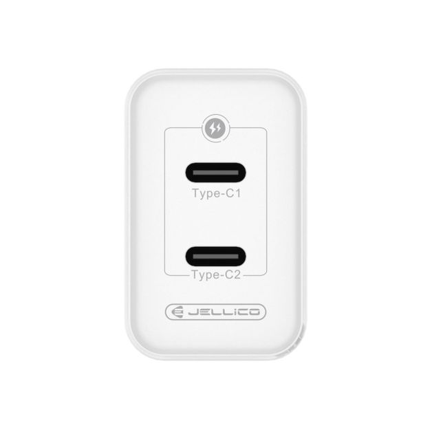 Jellico C106 Hišni Polnilec Gan Qc / Pd 45w Vhod 2x Type C S Kablom Type C - Original (eu ...