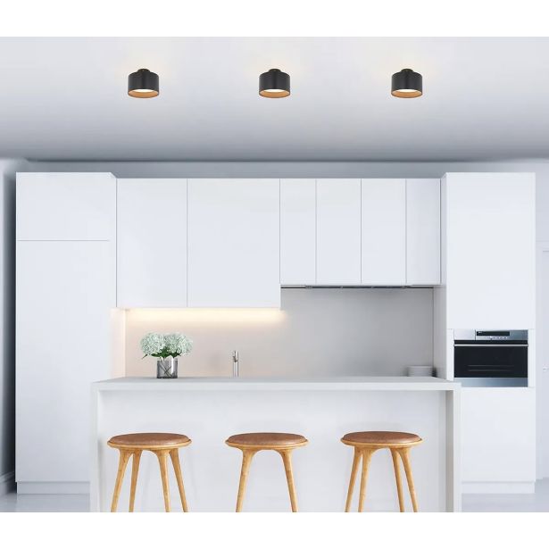 Nadgradna Strop. Svetilka Jenny 16w, Ww črna / Zlata - Merkur.si