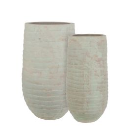 Glineni Zunanji Lonec Mica Mount Okrogel Cream Rebrast - V79xd42cm ...