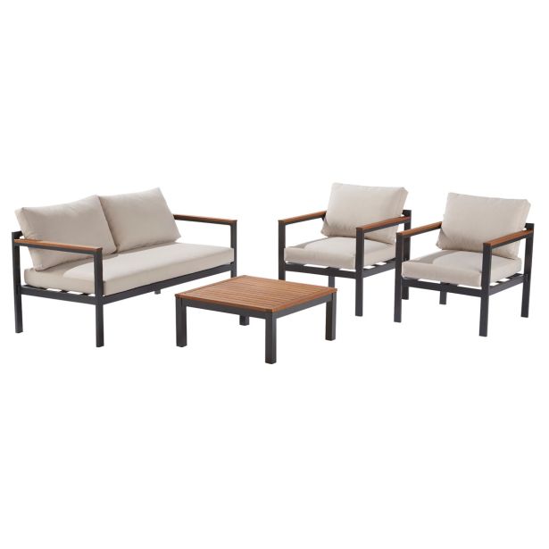 Kavčna Garnitura Oris Ii Alu/euc Sofa2p+2ac+miza D.gr/bež Blazina ...